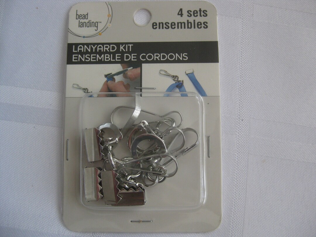 Lanyard Kit, Lot of 4 Sets of Hooks to Complete Your Lanyard. Nickle ...