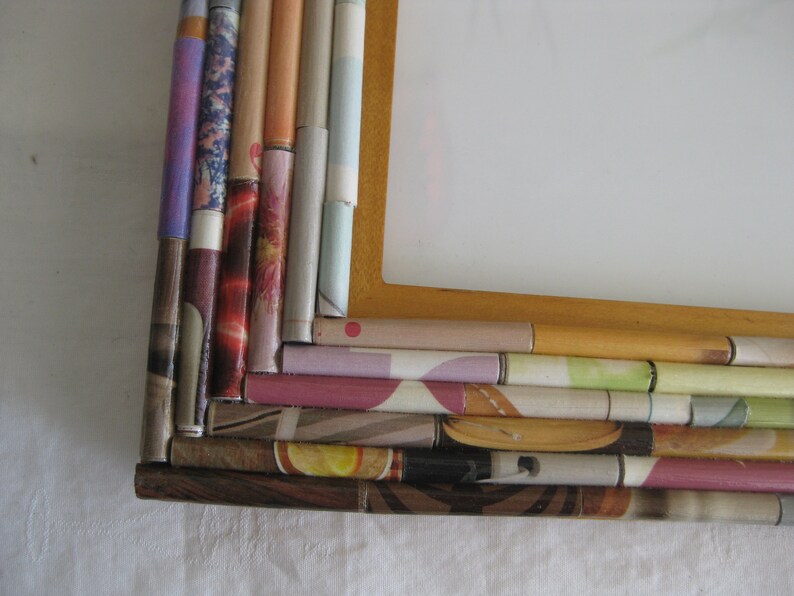 Picture Frame up Cycled Paper Rolls Hand Made Fall Colors - Etsy