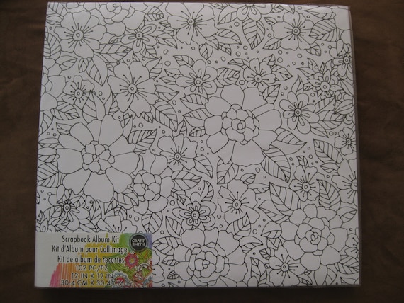Color in Scrap Book Album Kit 10 Double Sided Pages to Color | Etsy
