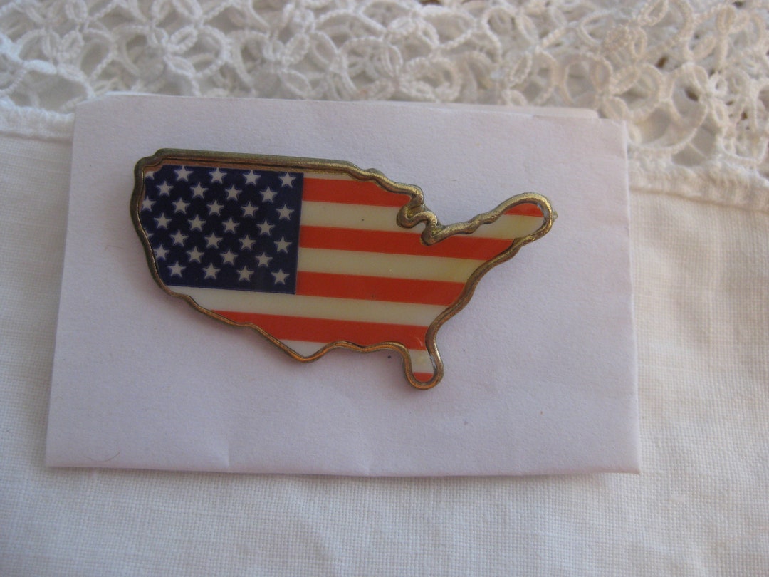 Map of the USA Lapel Pin, Vintage, Collectible, Patriotic Pin, USA Flag ...