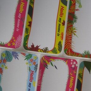 Hello My Name Is..18 Name Tags Stickers. 6 Colors, Floral Design ...