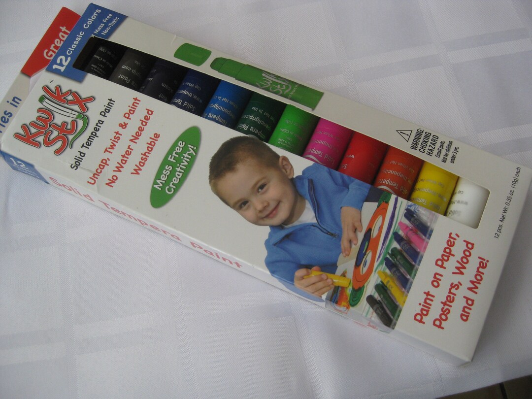 Kwik Stix-solid Tempra Paint, 12 Classic Colors, Uncap, Twist & Paint ...
