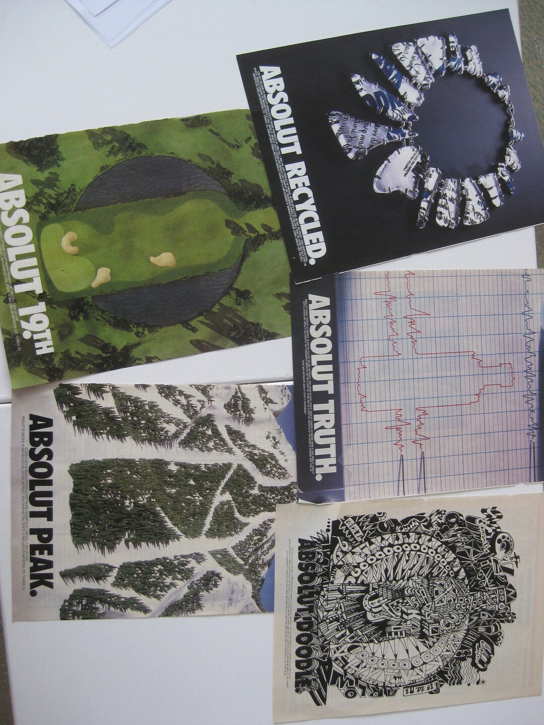 Vintage Absolut Vodka Ads. Originals From Magazines, Set of 5 Diff. Ads ...