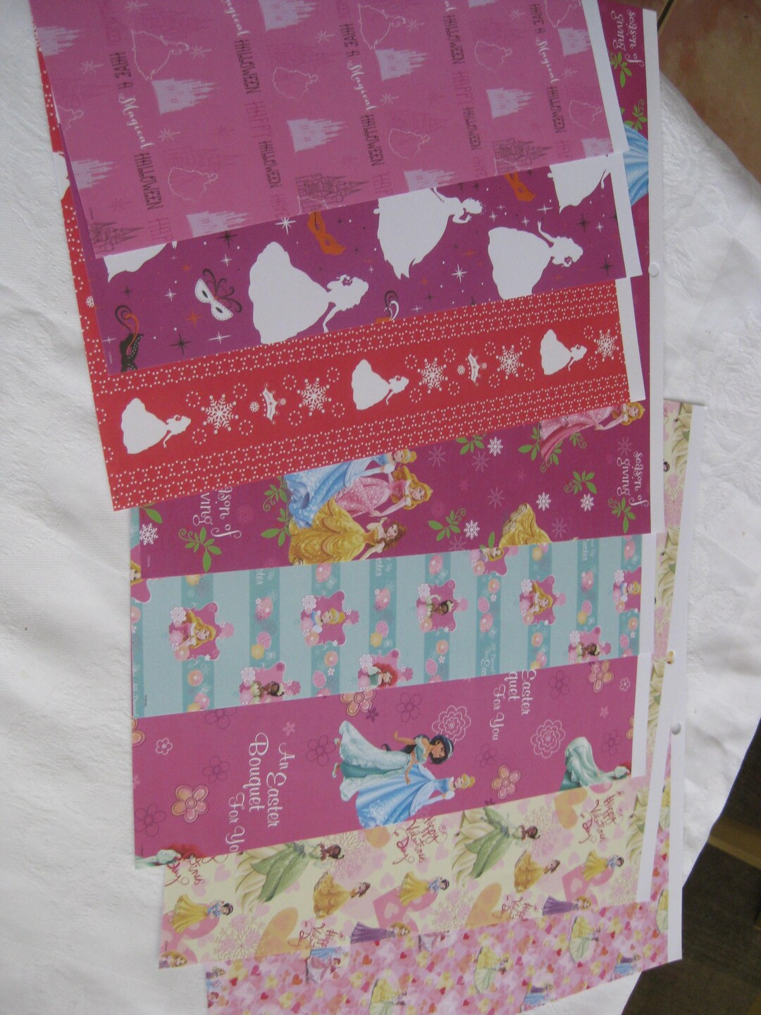 Holidays Themes With Princesses Scrapbooking Paper, 12"x12", 8 Sheets ...