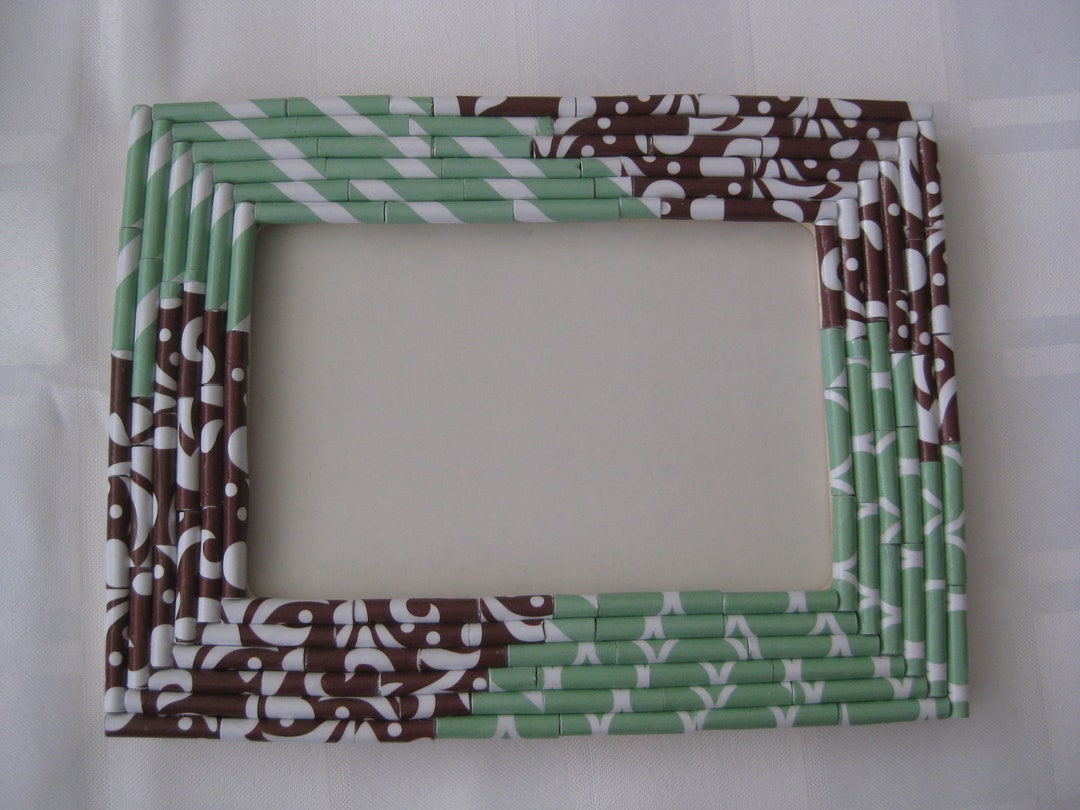 Upcycled Hand Rolled Paper Beads Decorated Picture Frame, 8.5"x5.5 ...