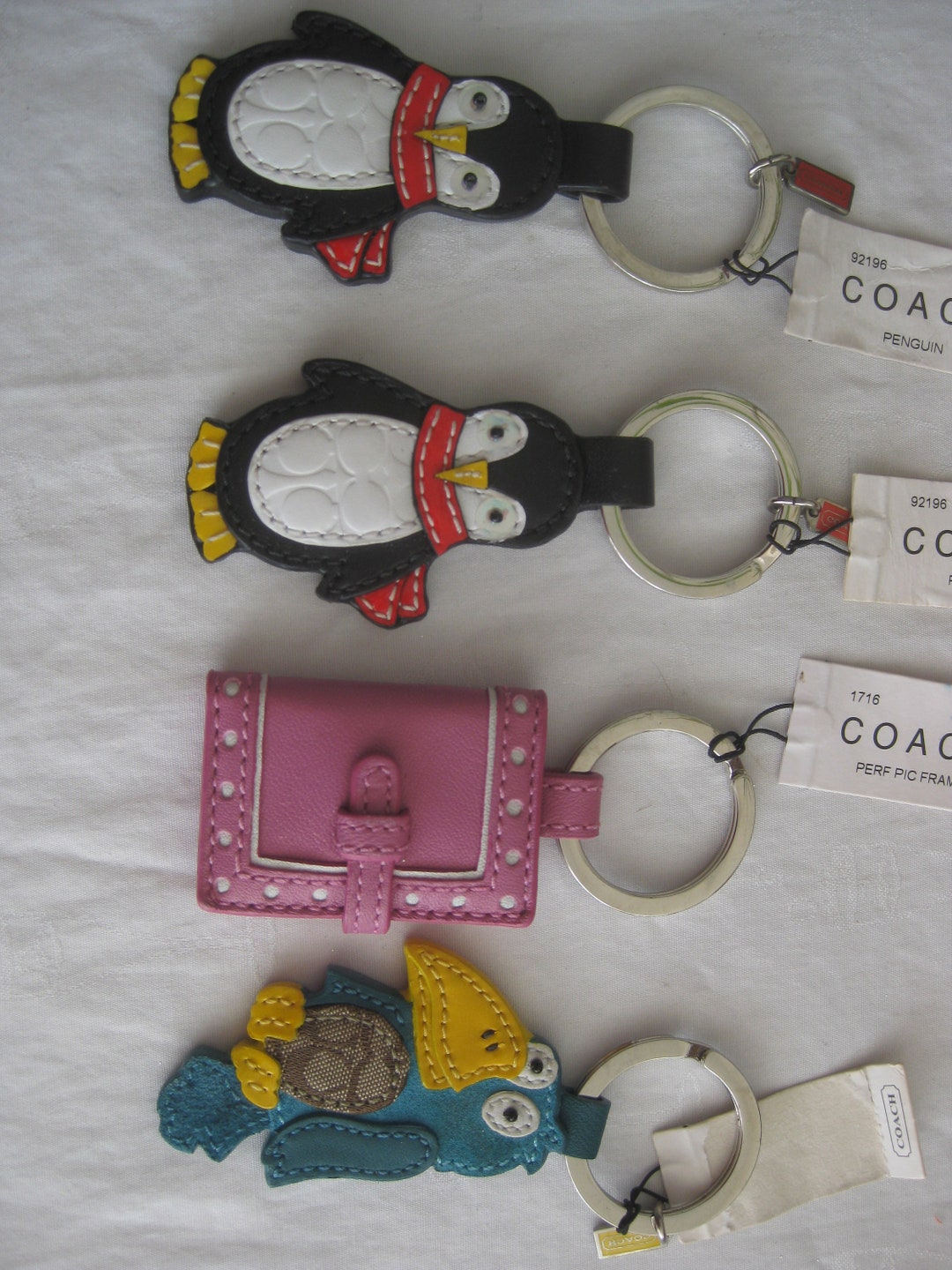 Authentic Vintage Coach Leather Key Rings/purse Charm/zipper Pull, With ...