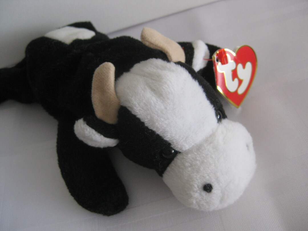 TY Beanie Baby, Daisy the Cow, Style 4006, Rare Ear Tag and Tush Tag ...