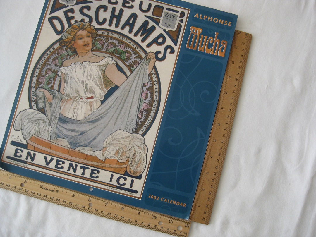 Alphonse Mucha Art Nouveau Picture Prints 2002 Calendar, Unused, 12 ...