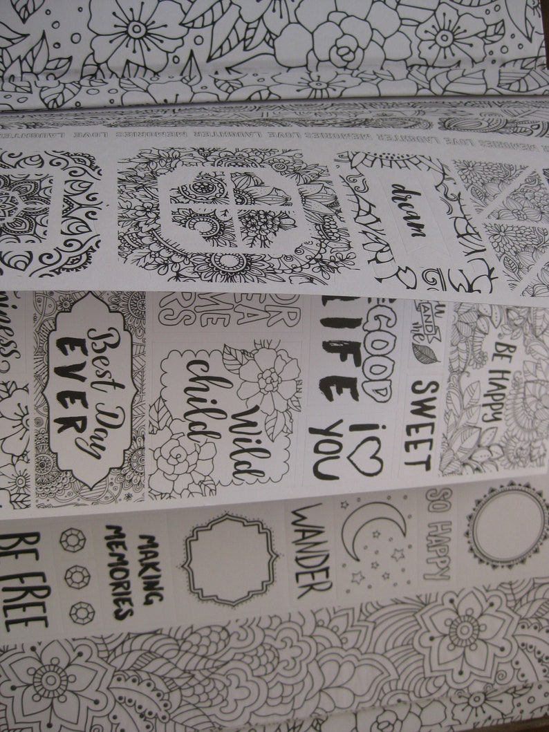 Color in Scrap Book Album Kit, 10 Double Sided Pages to Color, Stickers ...