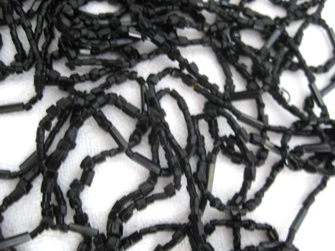 Black Bugle Beads, Diff. Sizes, Mix of 6, 2 and 1 Mm. Beads, Lot of 2 ...