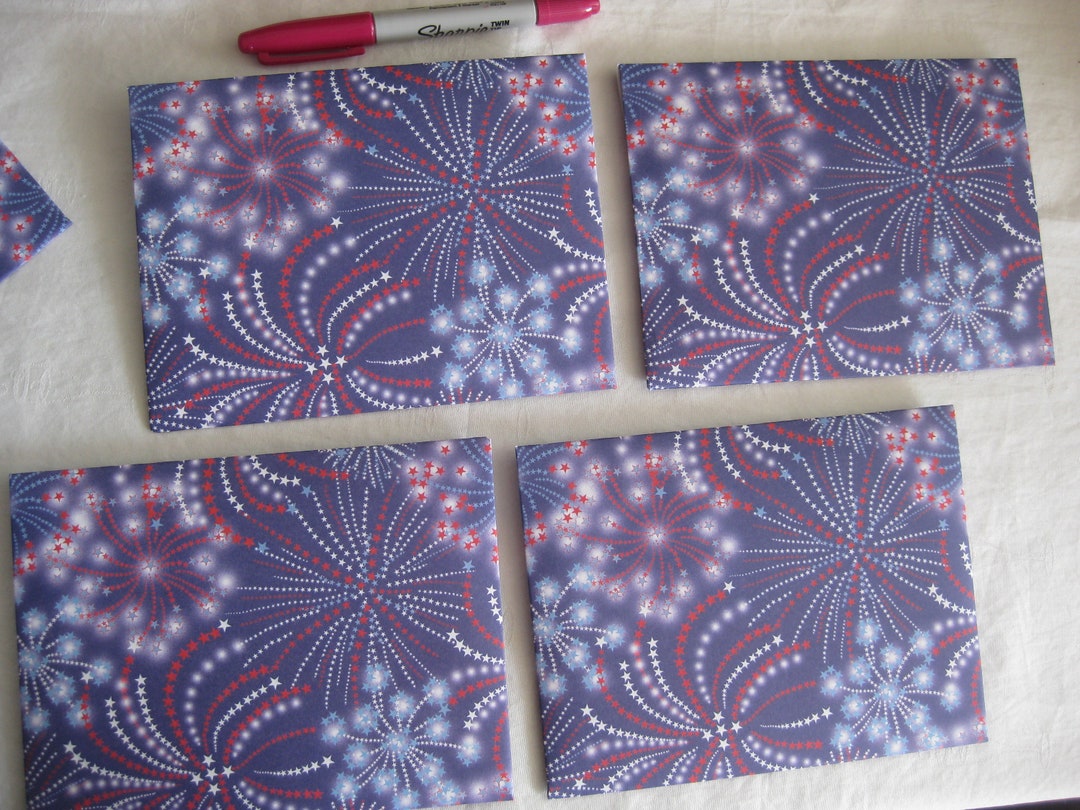 4th of July Fireworks Envelopes, Hand Crafted From Quality Scrapbook ...