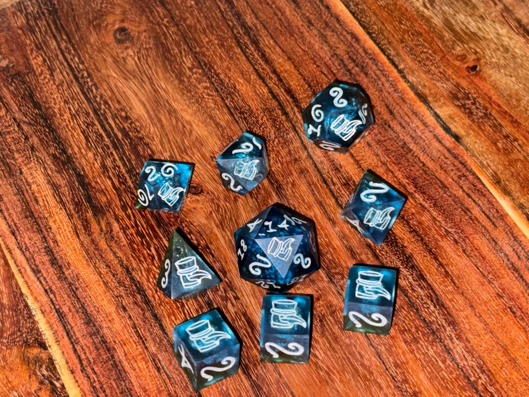 Deep Blue Sea Set of 9 Sharp Edge Dice - Etsy