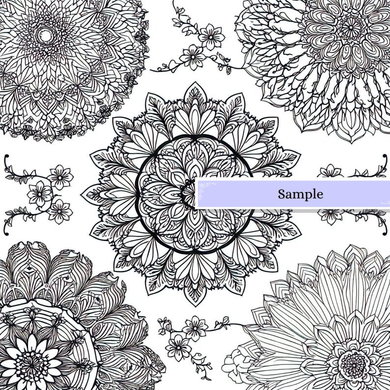 25 Unique Mandala Patterns SVG and PNG Printable Instant Download DIY ...