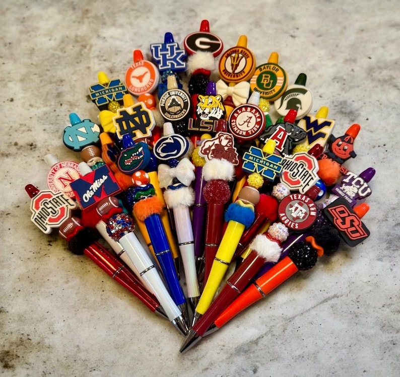 Custom Handmade Beaded Pen, College Pen, (the Collegiate Collection) - Etsy
