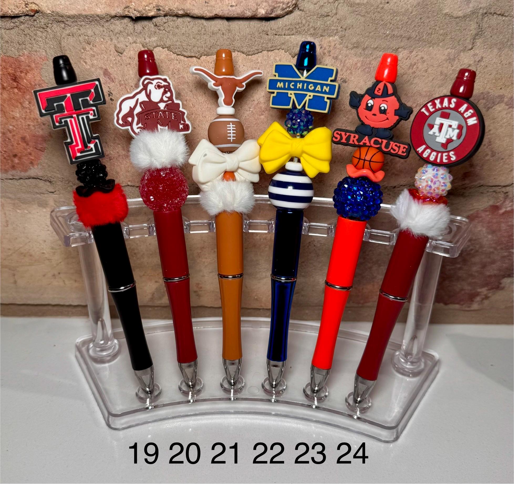 Custom Handmade Beaded Pen, College Pen, (the Collegiate Collection) - Etsy