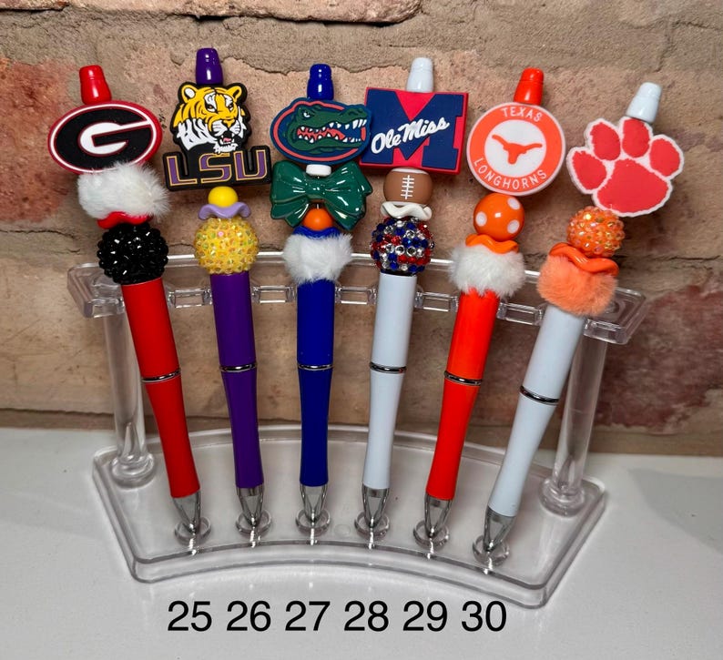 Custom Handmade Beaded Pen, College Pen, (the Collegiate Collection) - Etsy