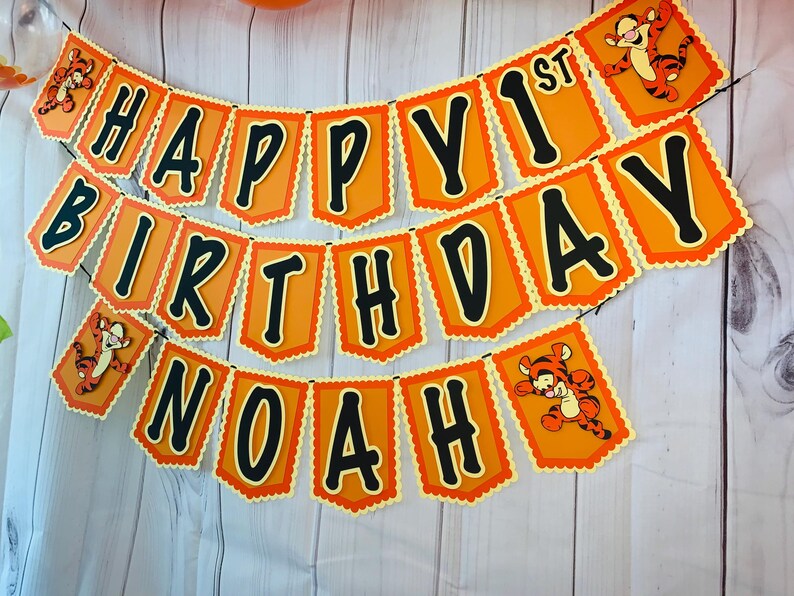 Banner de cumpleaños de Winnie the Pooh y Tigger - Etsy México