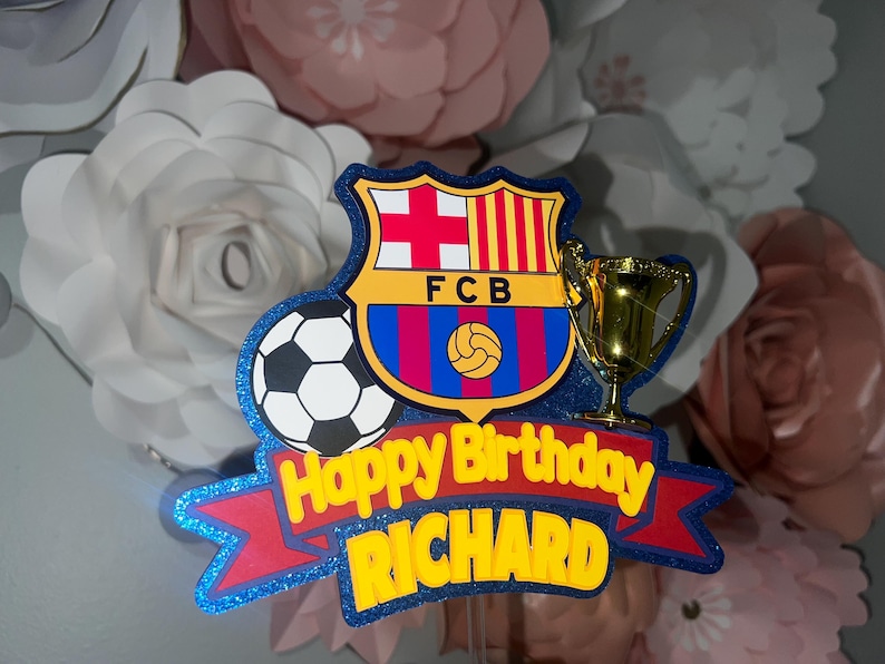 Soccer Barcelona Cake Topper - Etsy