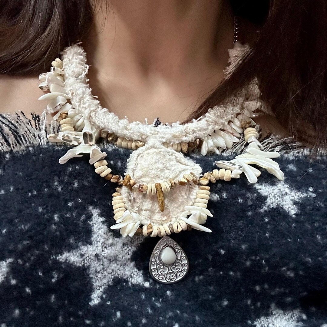 Natural Tribal Style Handmade Shell Necklace, Original Hippie Tribal ...