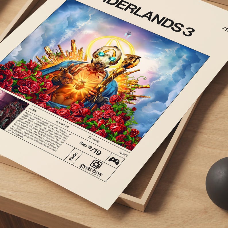 Borderlands 3 Poster, Video Game Poster, Minimalist Game Print, Gaming ...