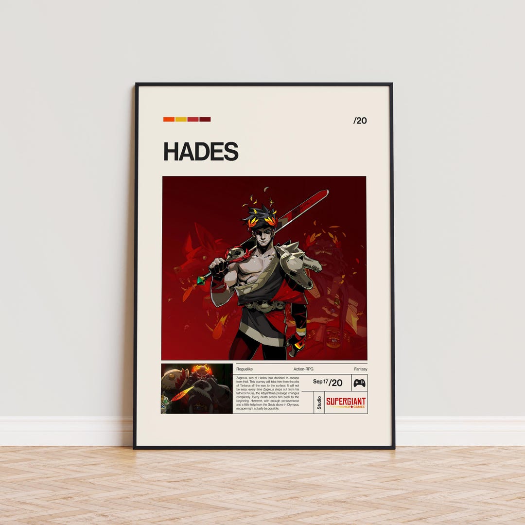 Hades Poster, Video Game Poster, Minimalist Game Print, Gaming Room ...