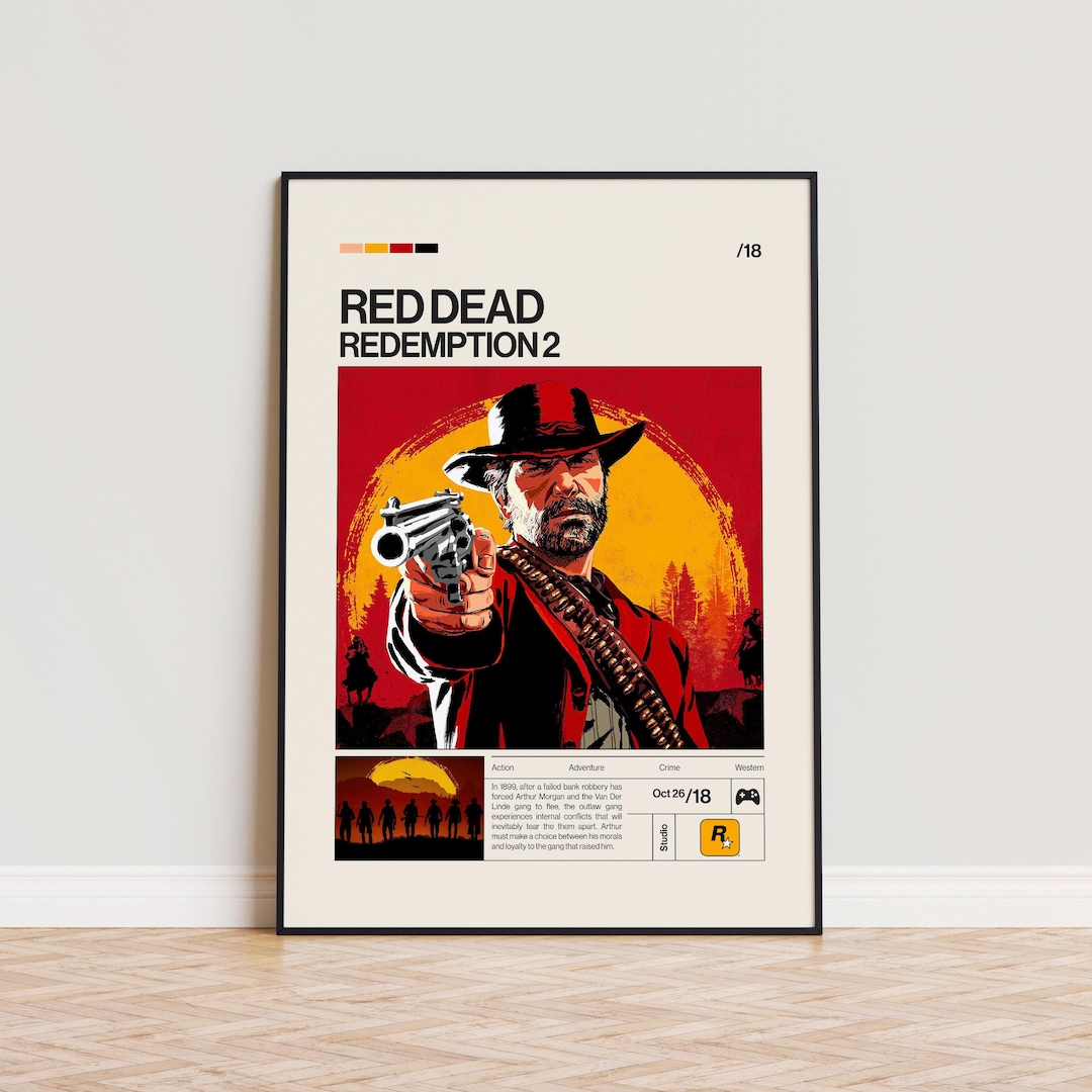 Red Dead Redemption 2 Poster, Video Game Poster, Minimalist Game Print ...