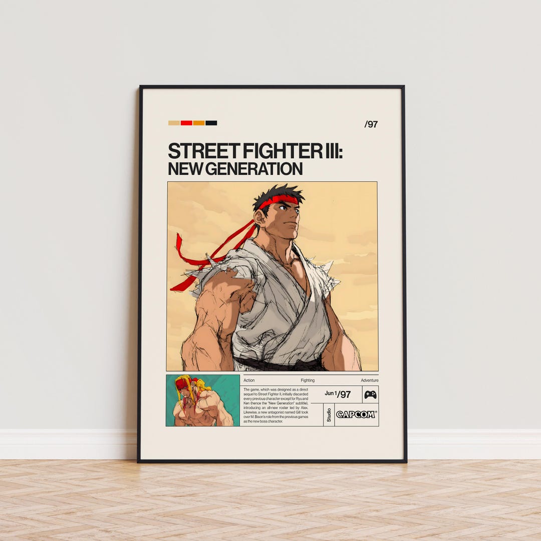 Street Fighter III New Generation Poster, Video Game Poster, Minimalist ...
