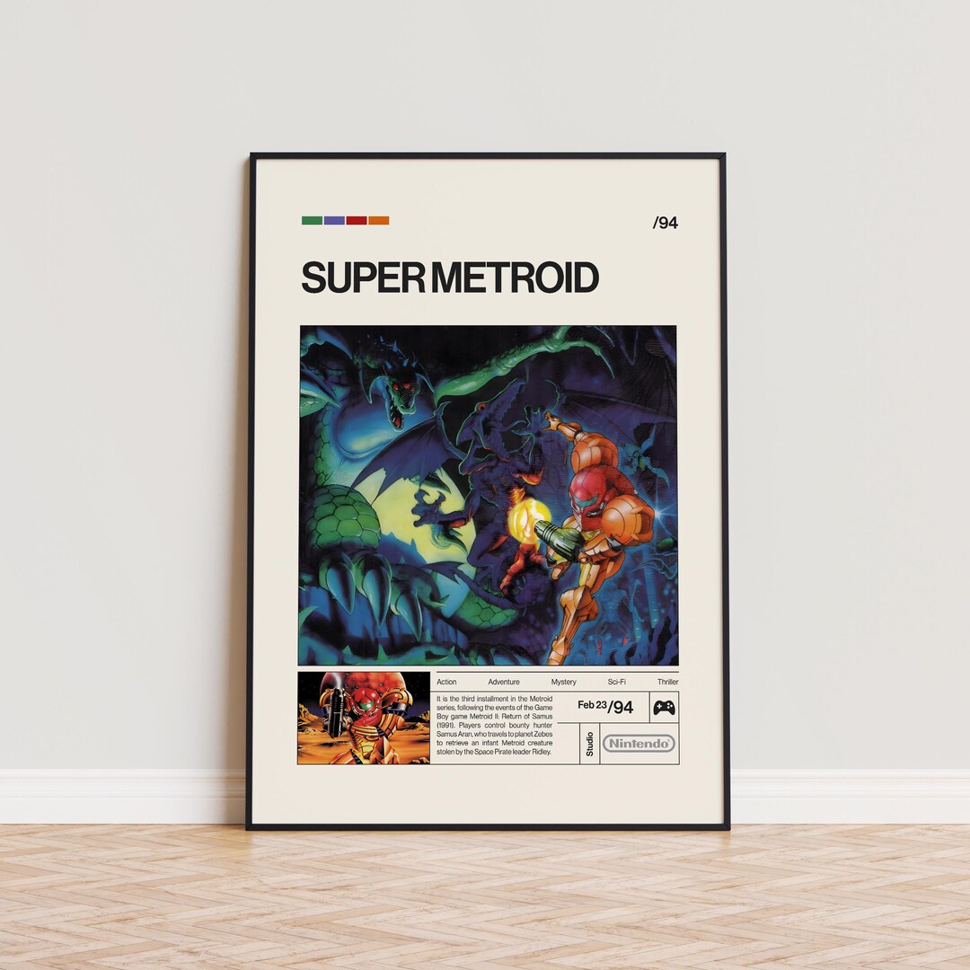 Super Metroid Poster, Video Game Poster, Minimalist Game Print, Gaming ...