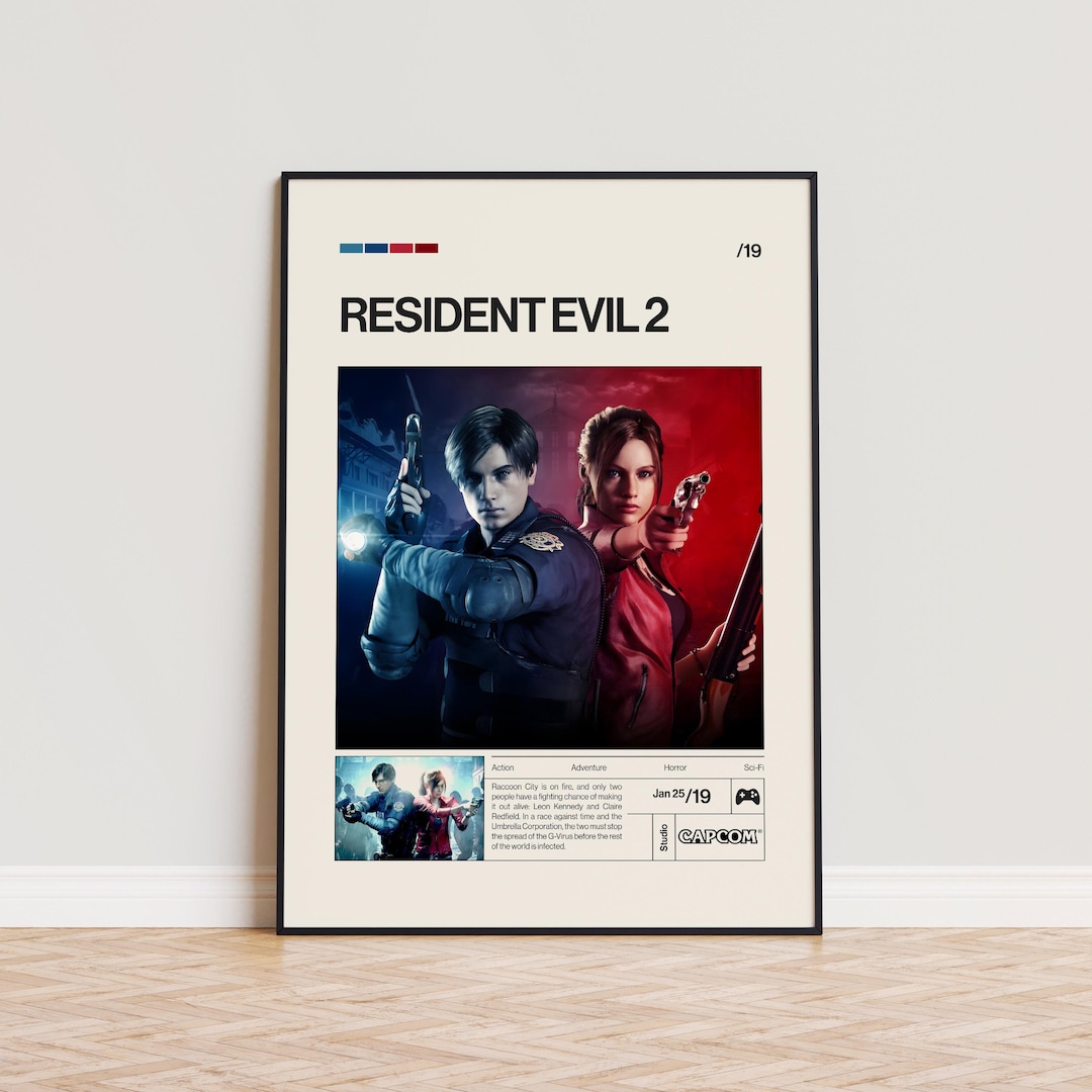 Resident Evil 2 Poster, Video Game Poster, Minimalist Game Print ...