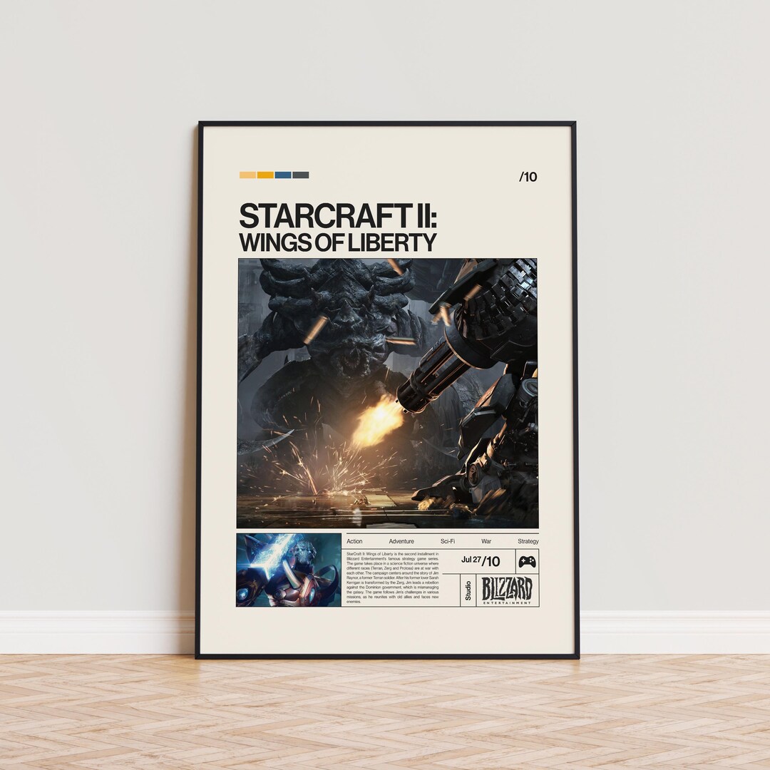 Starcraft II Wings of Liberty Poster, Video Game Poster, Minimalist ...