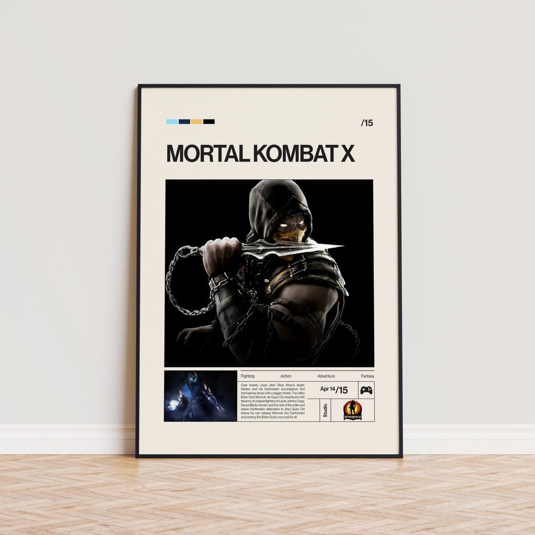 Mortal Kombat X Poster, Video Game Poster, Minimalist Game Print ...