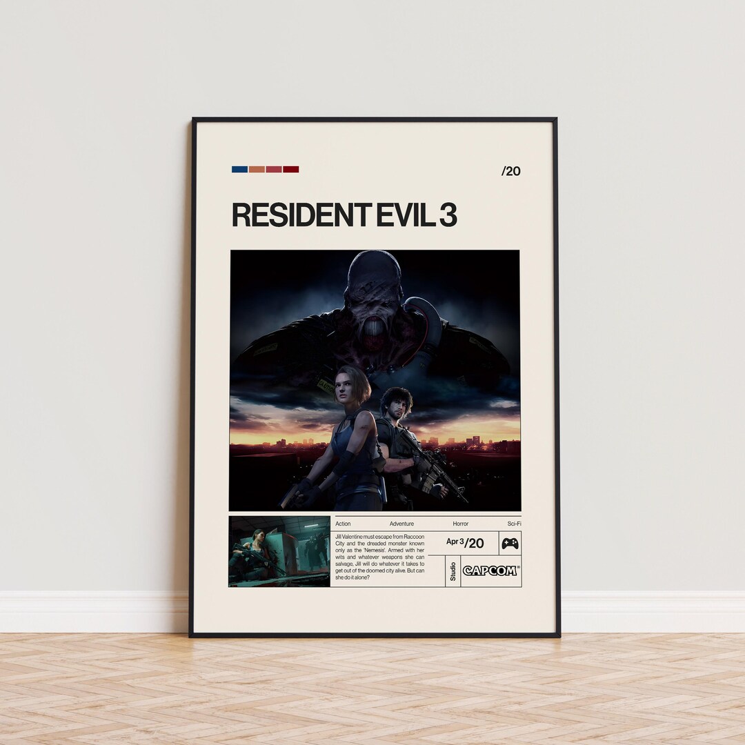 Resident Evil 3 Poster, Video Game Poster, Minimalist Game Print ...