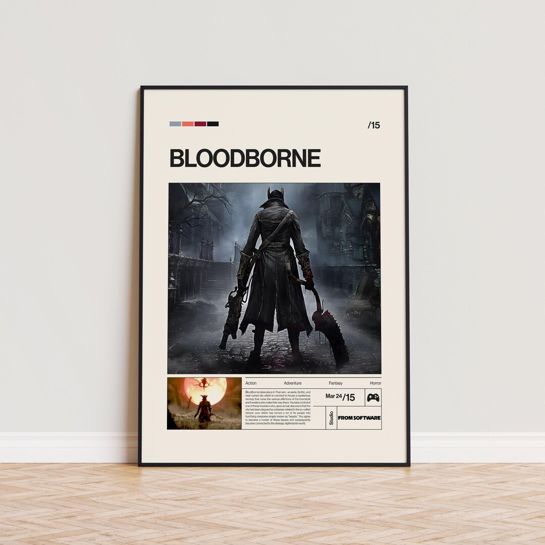 Bloodborne Poster, Video Game Poster, Minimalist Game Print, Gaming ...