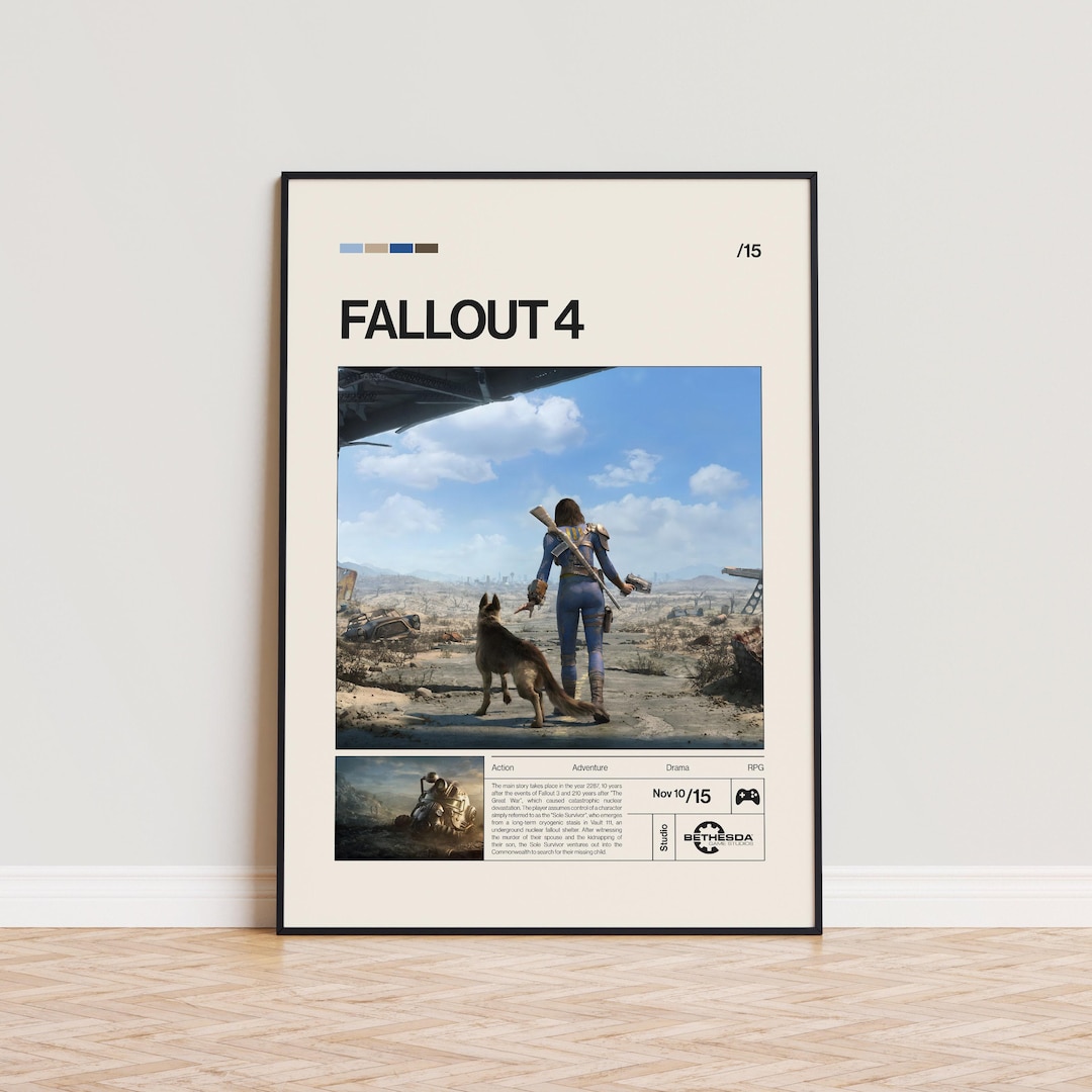 Fallout 4 Poster, Video Game Poster, Minimalist Game Print, Gaming Room ...