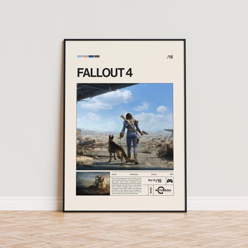 Fallout 4 Poster, Video Game Poster, Minimalist Game Print, Gaming Room ...
