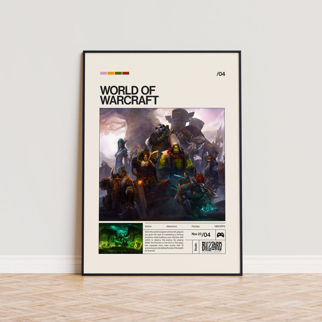 World of Warcraft Poster, Video Game Poster, Minimalist Game Print ...