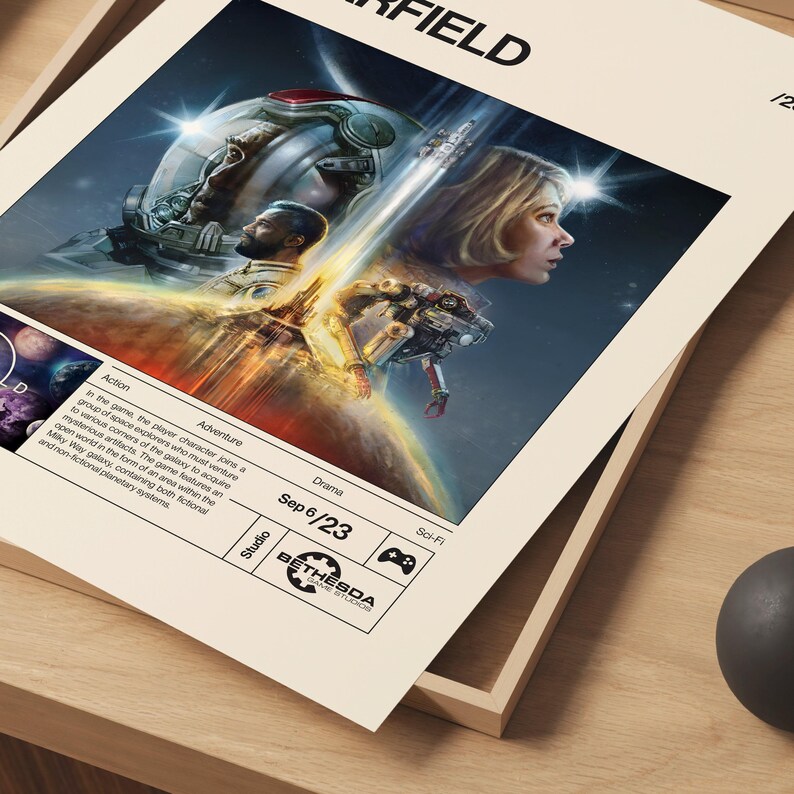 Starfield Poster, Video Game Poster, Minimalist Game Print, Gaming Room ...