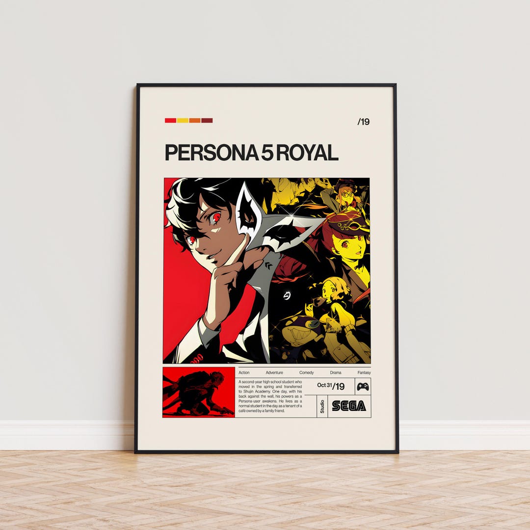 Persona 5 Royal Poster, Video Game Poster, Minimalist Game Print ...