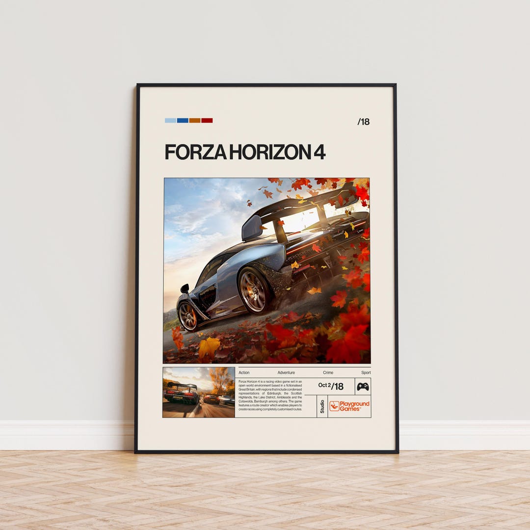 Forza Horizon 4 Poster, Video Game Poster, Minimalist Game Print ...