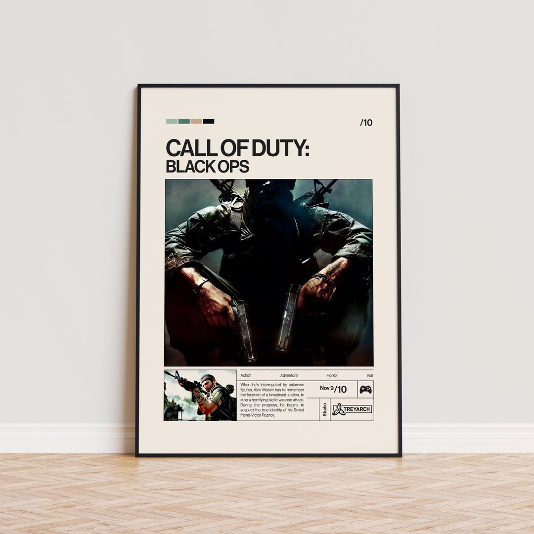 Call of Duty Black Ops Poster, Video Game Poster, Minimalist Game Print ...