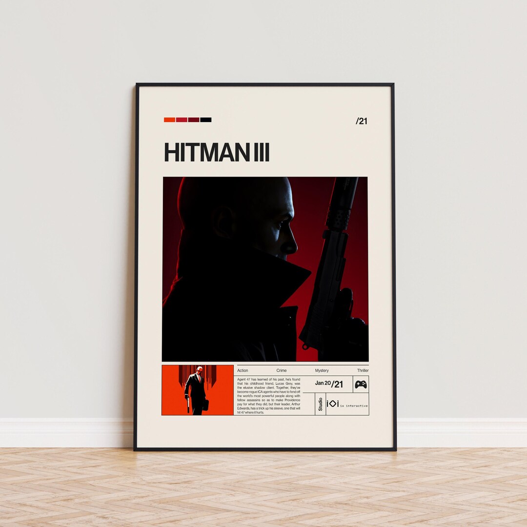 Hitman 3 Poster, Video Game Poster, Minimalist Game Print, Gaming Room ...