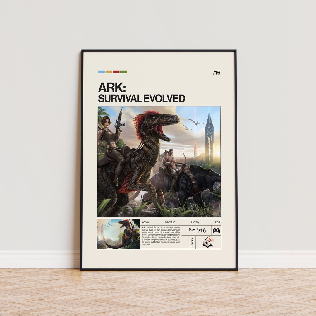 ARK Survival Evolved Poster, Video Game Poster, Minimalist Game Print ...