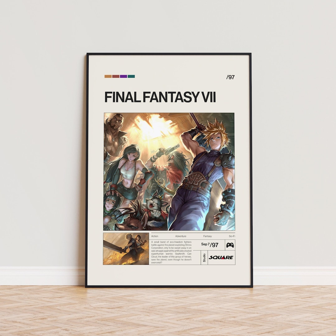 Final Fantasy VII Poster, Video Game Poster, Minimalist Game Print ...