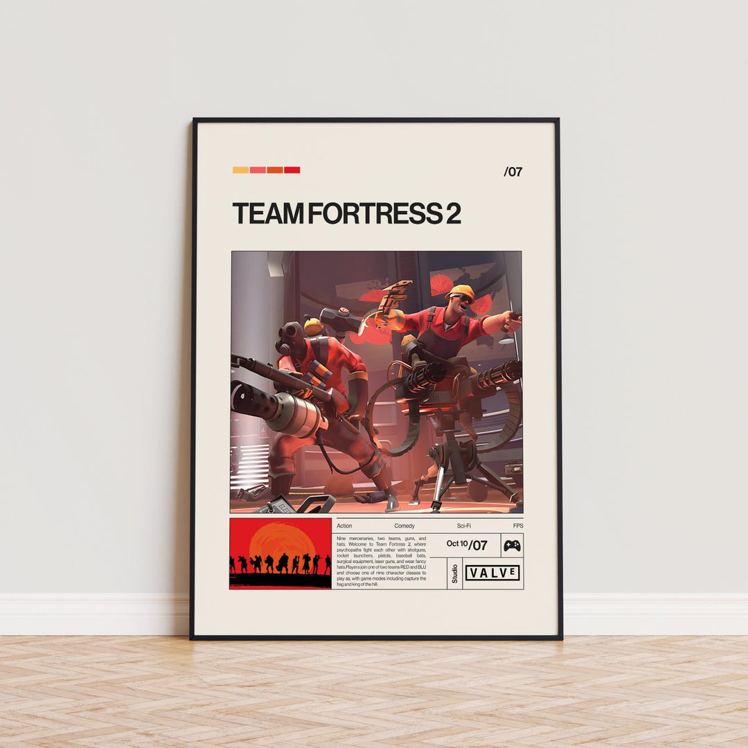 Team Fortress 2 Poster, Video Game Poster, Minimalist Game Print ...