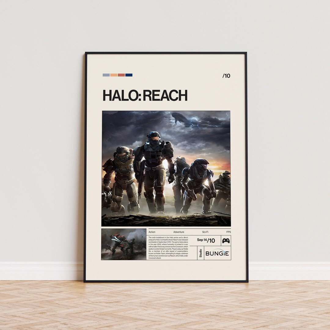 Halo Reach Poster, Video Game Poster, Minimalist Game Print, Gaming ...