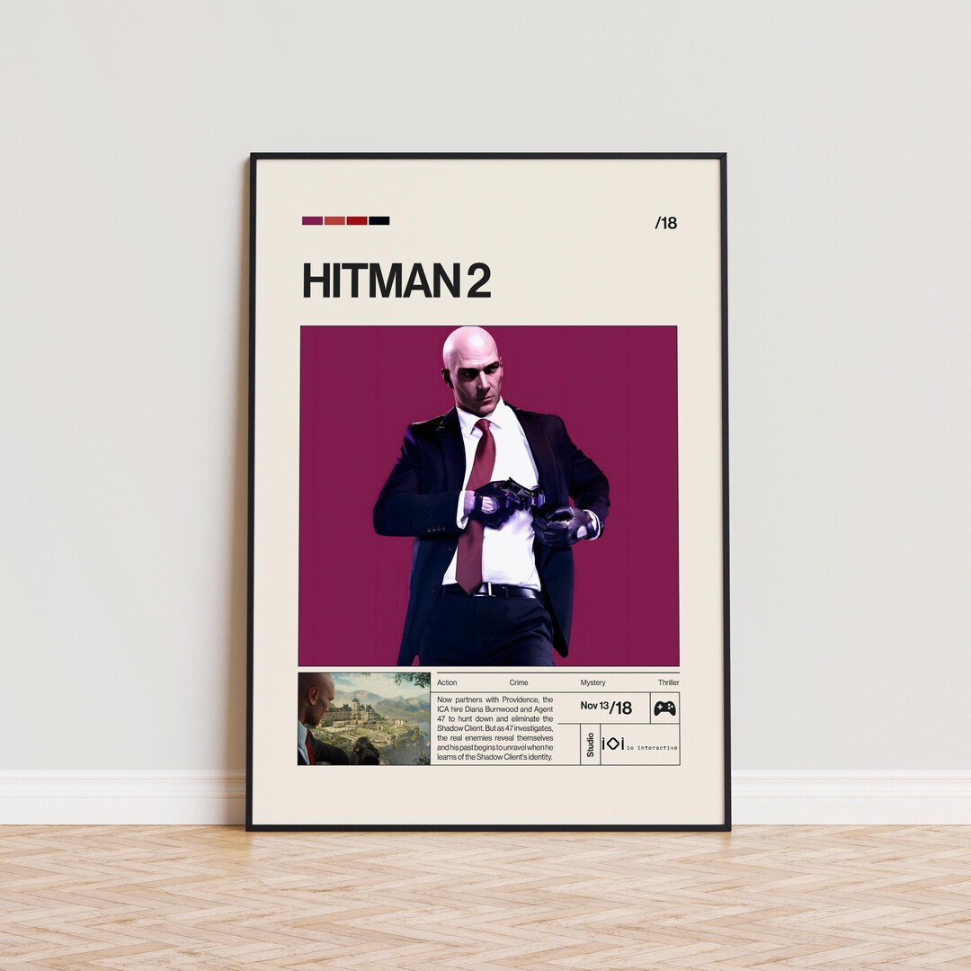 Hitman 2 Poster, Video Game Poster, Minimalist Game Print, Gaming Room ...