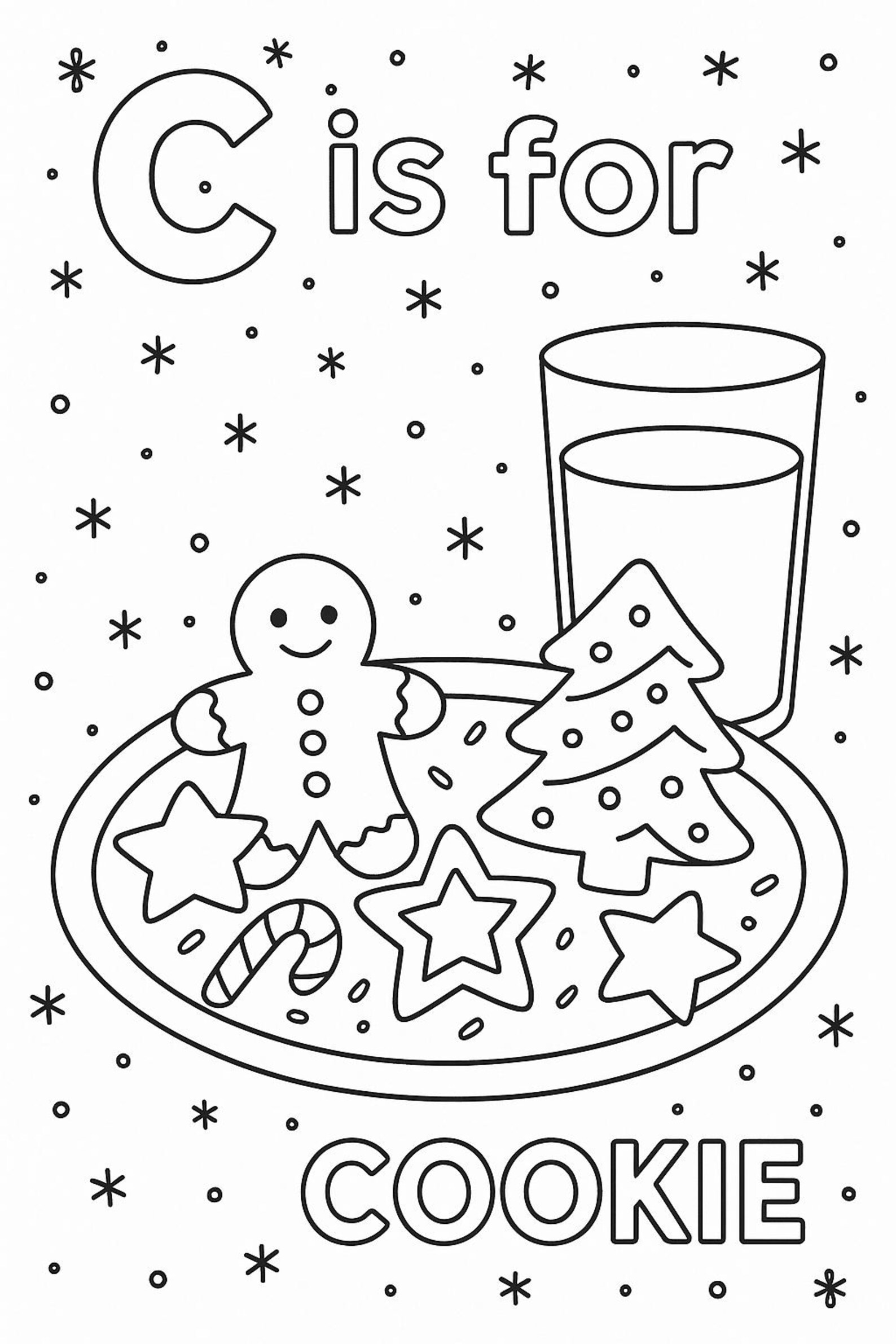 Christmas Alphabet Coloring Pages A-Z: Holiday ABC Learning (PDF ...