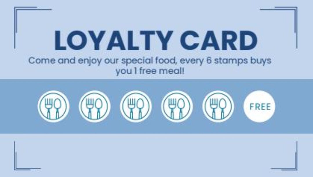 Food Service Loyalty Card Business Card Stamp - Etsy