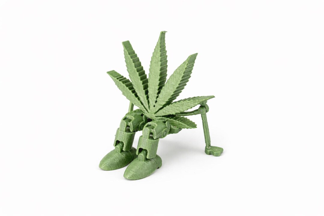 3D Printed Cannabis Leaf Desk Sitter | Weed Leaf Shelf Sitter | Funny ...