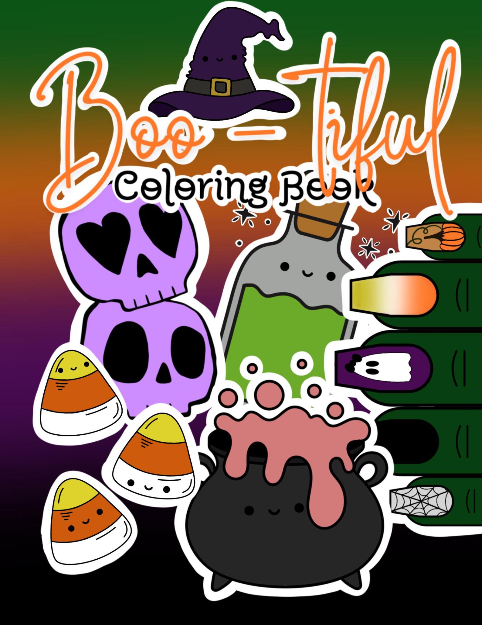Boo - Tiful Coloring Book - Etsy